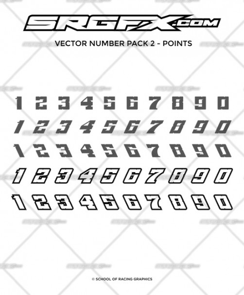 Vector Racing Number Set 2 | School of Racing Graphics