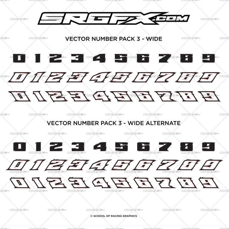 Vector Racing Number Set 3 | School of Racing Graphics
