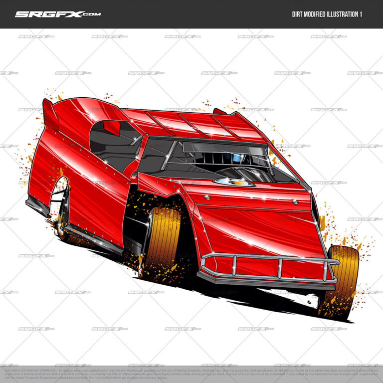 Dirt Modified Illustration 1 | School of Racing Graphics