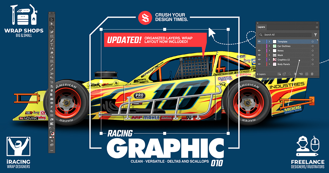 Vector Scallop Racing Graphic 010 | School of Racing Graphics