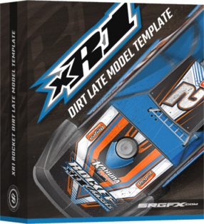 XR1 Rocket Chassis Dirt Late Model Template | School of Racing Graphics