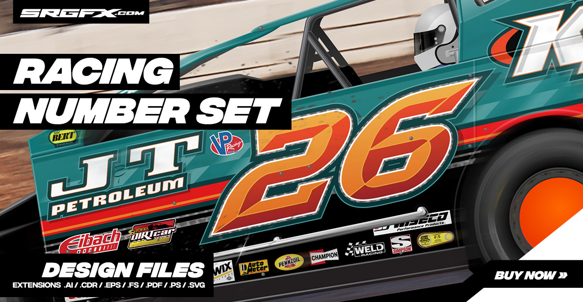 Vector Racing Number Set 26 | School of Racing Graphics