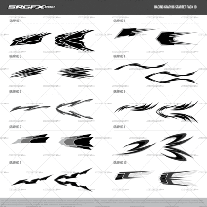 Vector Racing Graphic Starter Pack 10 | School of Racing Graphics