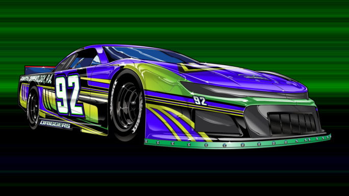 Five Star Bodies Asphalt Late Model Illustration | SRGFX.com