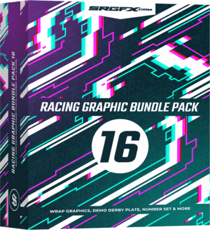 SRGFX.com | Digital Glitch Racing Graphic Bundle Pack 16
