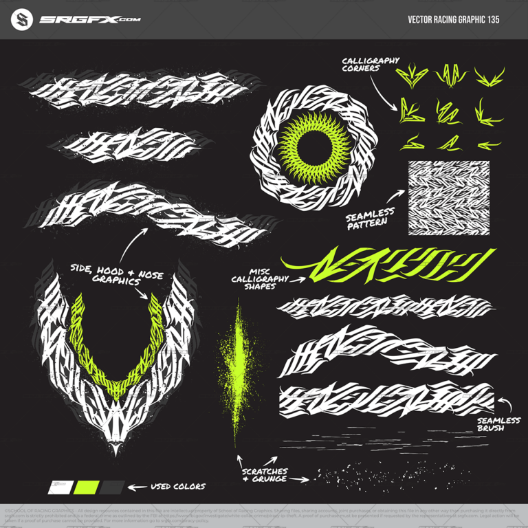 Vector Racing Calligraphy Tribal Graphic 135 | SRGFX.com
