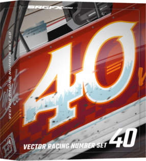 Classic Dry Brush Racing Number Set 40 | School of Racing Graphics
