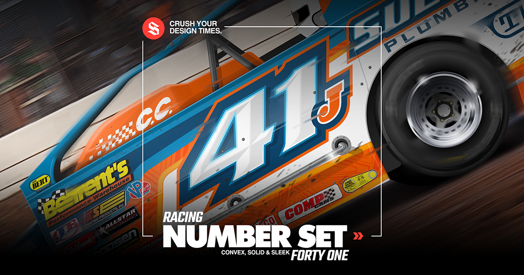 Convex Bold Racing Number Set 41 | School of Racing Graphics