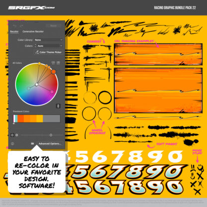 Cel Shading Racing Graphic Bundle Pack 22 | School of Racing Graphics