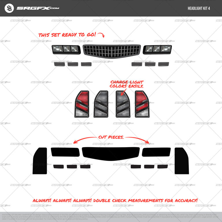 Aftermarket-Style Monte Carlo Headlight Decal Kit 4 | School of Racing ...