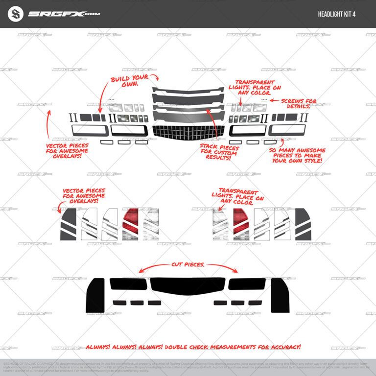 Aftermarket-Style Monte Carlo Headlight Decal Kit 4 | School of Racing ...